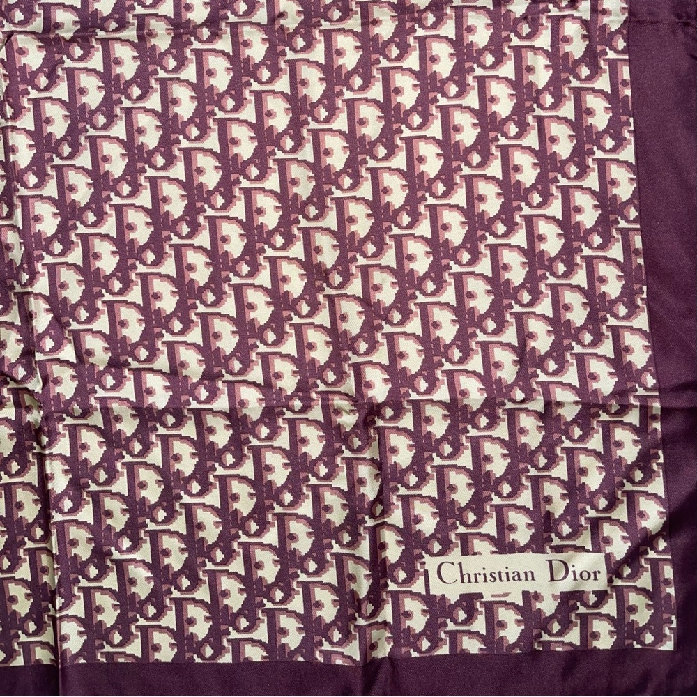 Christian Dior Vintage Silk Scarf Bandana Purple / Cr… - Gem